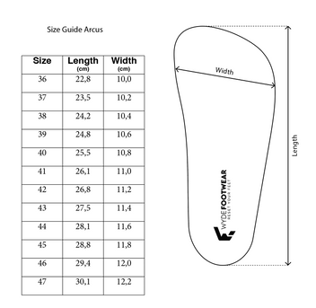 Size Guide | Wyde Footwear
